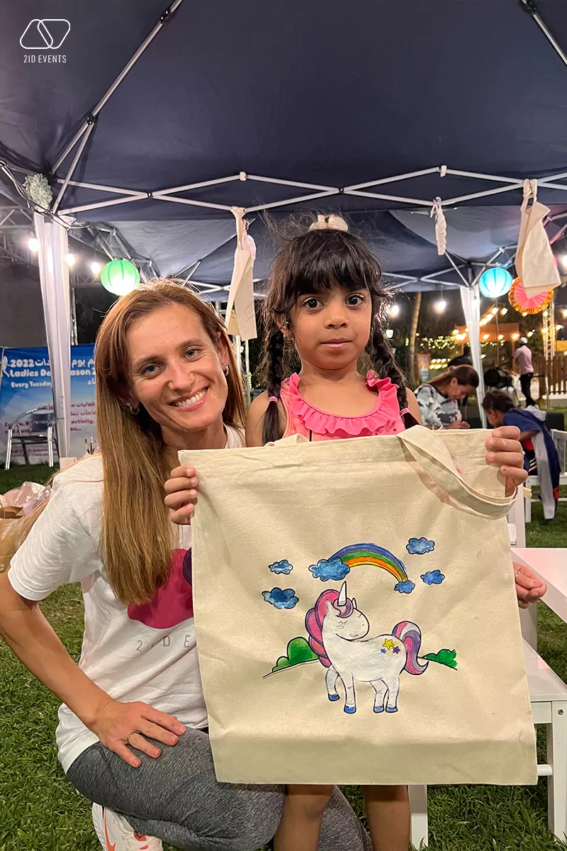 TOTE BAGS COLORING KIDS' WORKSHOP AT AL MONTAZAH WATER PARK - 2ID EVENTS